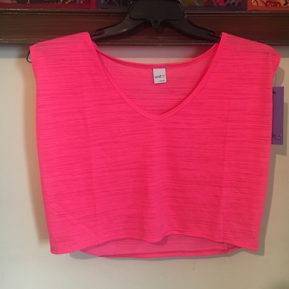 Unity World Wear | Tops | Nwt Unity Pink Knockout Workout Crop Top L ...